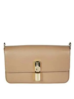 Furla Mini Leather Crossbody Bag With Adjustable Strap - Beige