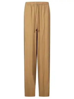 Max Mara Inspired Silk Drawstring Pants For - Beige