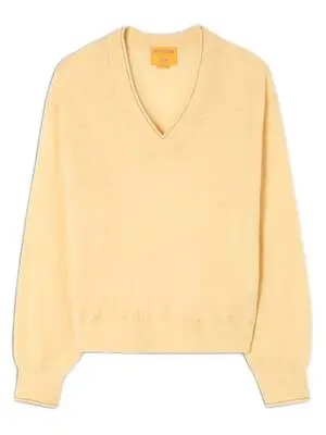GUEST IN RESIDENCE GUEST IN RESIDENCE V-Neck Cashmere Sweater With Contrast Tipping