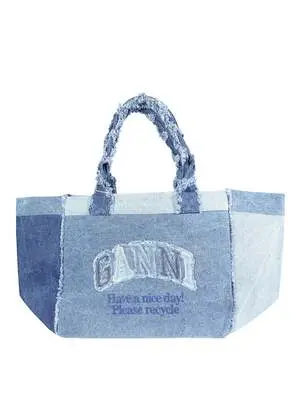 GANNI Xxl Trapeze Shopper Denim - Blu