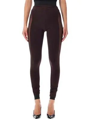 Attico Stretch Viscose-blend Trousers - Dark Brown