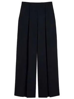 Max Mara 100% Virgin Wool Loose Trousers - Blu