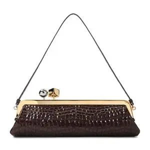 Jacquemus Jacquard Crocodile-effect Clutch Handbag - Brown