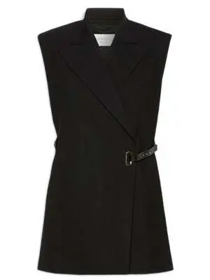 Sportmax Belted Peak Lapel Jacket In Stretch Viscose Twill
