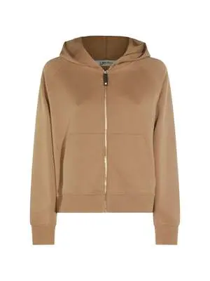 Max Mara Technical Cotton Zip-up Sweatshirt