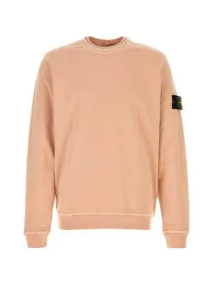 Stone Island Crewneck Sweatshirt With Badge Detail - Rosa