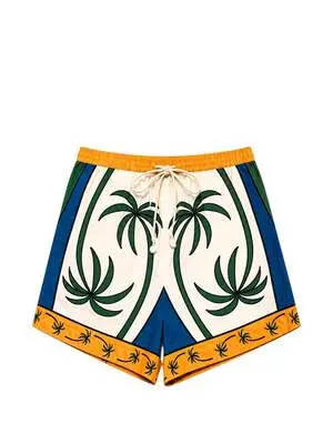 Farm Rio Printed Cotton Drawstring Waist Shorts