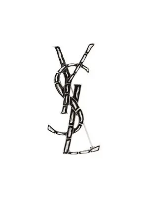 Saint Laurent 7cm Mini Brass Logo Pendant Bracelet, Engraved Bottom
