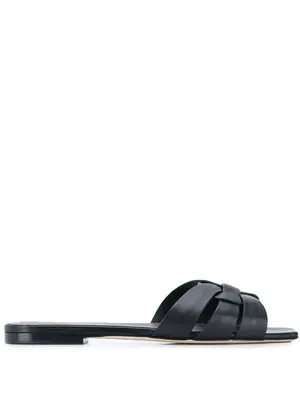 Saint Laurent Square-toe Intertwining Strap Sandals - Nero