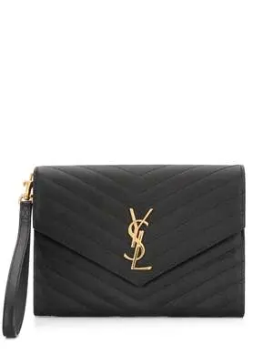 Saint Laurent Mini Leather Bag With Snap-button Closure - Nero