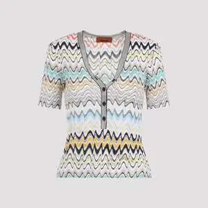 Missoni V-neck Pullover Sweater Multicolor Pattern