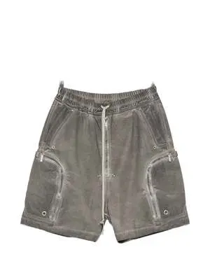 Rick Owens Cotton Cargo Shorts With Zip Pockets - Grigio