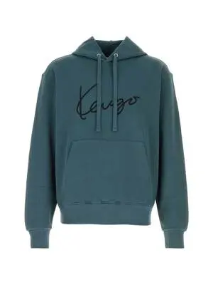Kenzo Logo Embroidered Hoodie - Anthracite