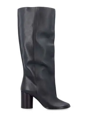 LEMAIRE Leather Knee-high Pull-on Boots - Nero