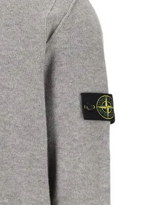 Stone Island Wool Turtle-neck Sweater With Button Detail