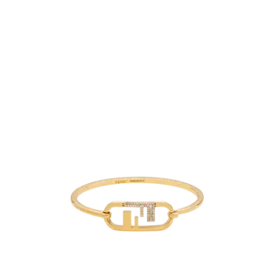 Fendi O'lock Bracelet With Zirconia In -finish Metal