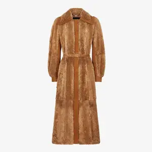 Fendi Soft Mink Fur Coat With Bell Sleeves And Selleria Stitching