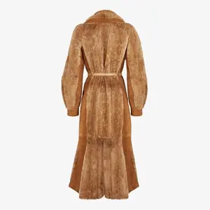 Fendi Soft Mink Fur Coat With Bell Sleeves And Selleria Stitching
