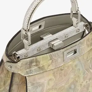 Fendi Peekaboo Iseeu Petite Crocodile Bag With Crystal Embellishments