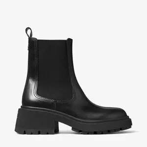 JIMMY CHOO Tamia Chelsea Flat Shiny Calf Leather Chelsea Flat Boots - Black
