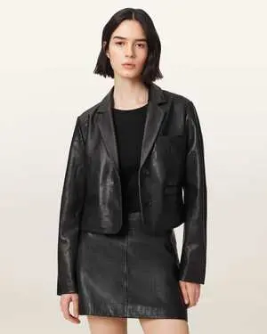ALLSAINTS Apton High Waisted Leather Blazer