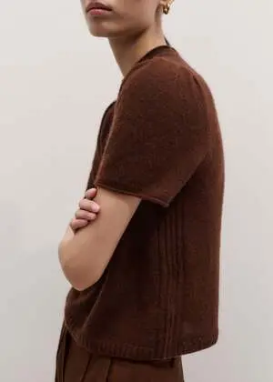 ME+EM Merino Cashmere Silk Short Sleeve Knit Top