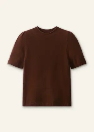 ME+EM Merino Cashmere Silk Short Sleeve Knit Top