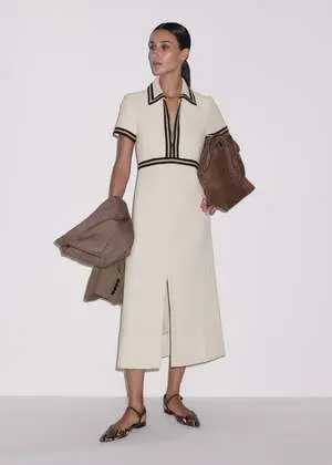 ME+EM Fit And Flare Textured Midi Dress - Cream