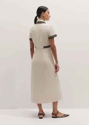 ME+EM Textured Fit And Flare Midi Dress