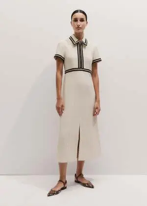 ME+EM Textured Fit And Flare Midi Dress