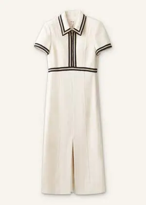 ME+EM Textured Fit And Flare Midi Dress