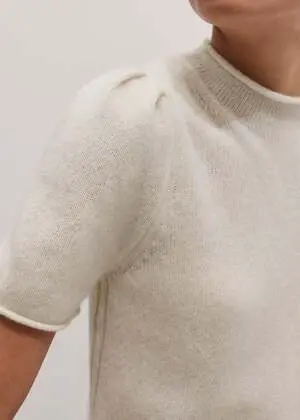 ME+EM Merino Cashmere Silk Pouf Sleeve Knit Tee