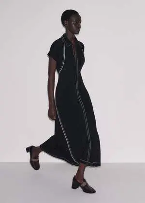 ME+EM Stitch Detail Fit And Flare Midi Dress