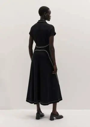 ME+EM Stitch Detail Fit And Flare Midi Dress