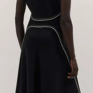 ME+EM Stitch Detail Fit And Flare Midi Dress