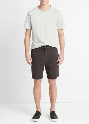 Vince Garment Dye Cotton Twill Cargo Short - Soft Black