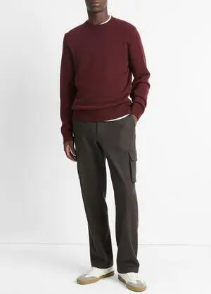 Vince Classic Wool-cashmere Crew Neck Sweater - Malbec
