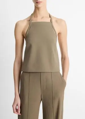 Vince Apron Halter Top - Oak Moss