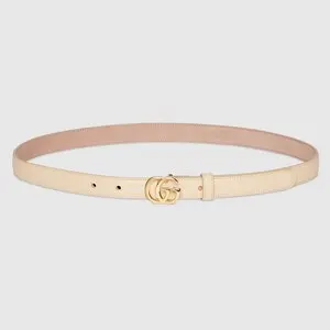 Gucci Gg Marmont Thin Belt - Beige