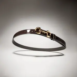 Gucci Thin Belt With Horsebit Buckle Leather