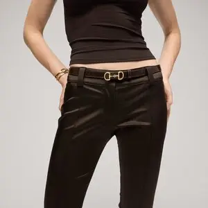 Gucci Thin Leather Belt With Horsebit Buckle