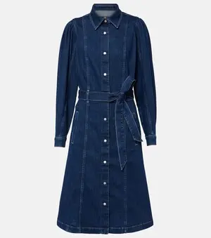 7 For All Mankind Denim Midi Dress - Blue