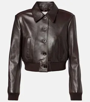 Dorothee Schumacher Cropped Leather Jacket - Brown