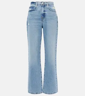 FRAME Le Jane Ankle High-rise Straight Jeans In Kirk Wash - Blue
