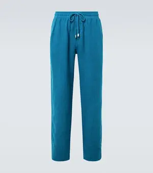 Vilebrequin Linen Wide-leg Trousers - Blue