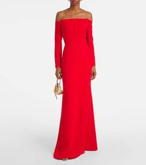 Carolina Herrera Draped Off-the-shoulder Gown