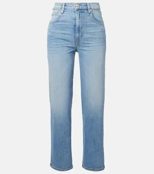 SLVRLAKE Cropped High-rise Straight Jeans - Blue