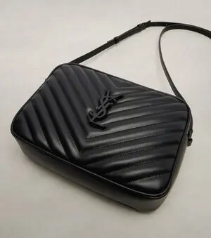 Saint Laurent Lou Camera Leather Crossbody Bag - Black