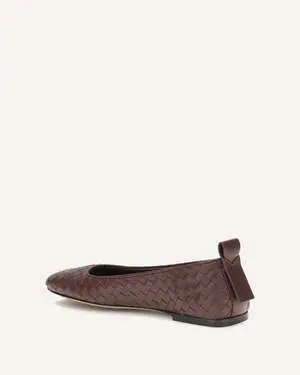 Bottega Veneta Charlotte Ballerinas In Intrecciato Leather - Brown