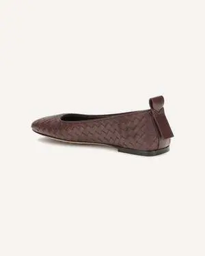 Bottega Veneta Charlotte Ballerinas In Intrecciato Leather - Brown